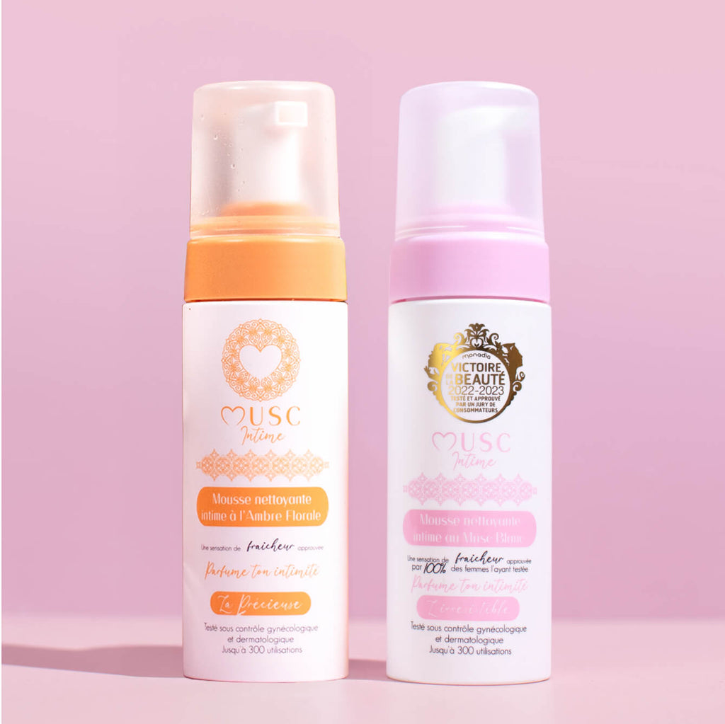 1 Mousse Amber Flower + 1 Mousse Musc Blanc – Musc Intime